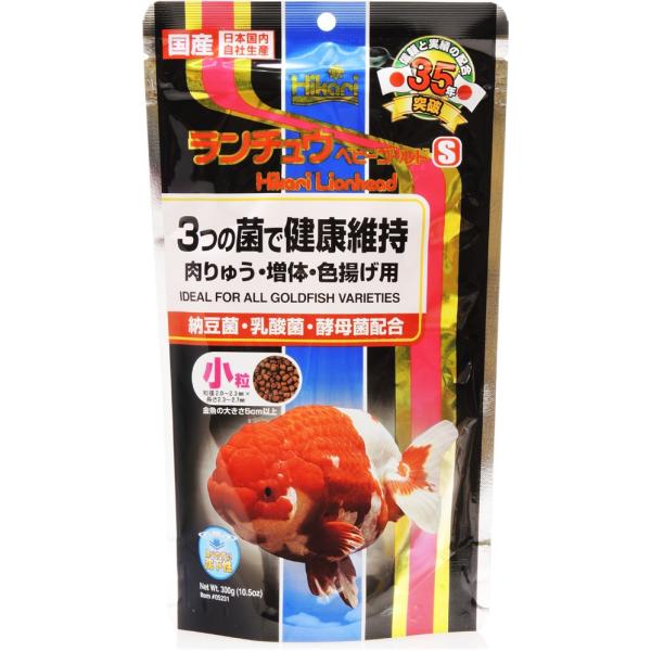 注文や問い合わせる際、当店の会社概要、お買い物ガイドを必ずお読みください。3つの善玉菌を配合し、エサの消化吸収、健康維持、免疫力維持をサポートするランチュウ用フードです。増体・色揚効果と肉瘤の発達などに適しています。有効期限2028/04/...