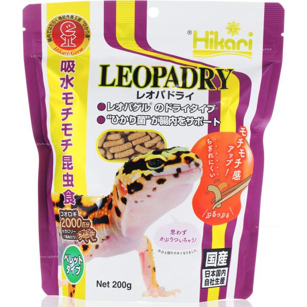注文や問い合わせる際、当店の会社概要、お買い物ガイドを必ずお読みください。レオパゲルのドライタイプが登場！昆虫食爬虫類の総合栄養食・・・ヒョウモントカゲモドキ累代繁殖の実績をもつレオパゲルの配合をベースとした、昆虫食爬虫類の総合栄養ペレット...