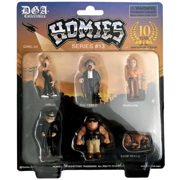 LAストリートの雰囲気をフィギュアに落とし込む、Homies (ホーミーズ)【Size List】1.75インチ(約4.5cm)フィギュア 縦：19.5cm、横：17cm (パッケージサイズ)【Material】Plastic 100%