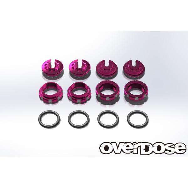 アルミアジャストナット&amp; スプリングエンドセットの登場です。マシン1 台分( ショック4 本) のアルミショックアジャストナットとスプリングエンドをセットにしました。スプリングエンドはVacula タイプとなっていますがヨコモBD ...