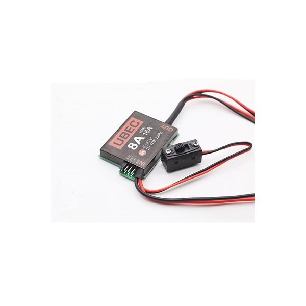 ASSAN UBEC 8A　出力電圧5.2V-8.4V可変　出力2系統【　スペック　】本体サイズ:横51mm、縦36mm、高さ8mm重さ:約32g入力電圧: 6V〜42V ( リポ2〜10セル)出力電圧: 5.2V/6V/7.4V/8.4V...