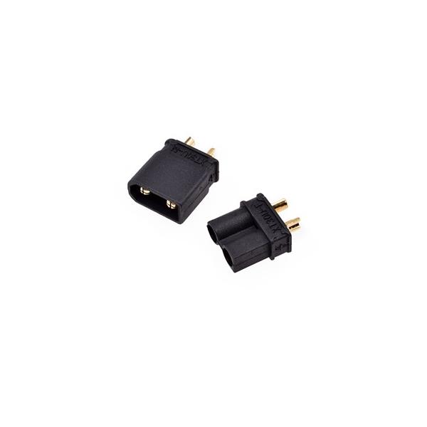 XT30U　2mmコネクターオスメスセット　黒色連続通電電流20A瞬間最大30A