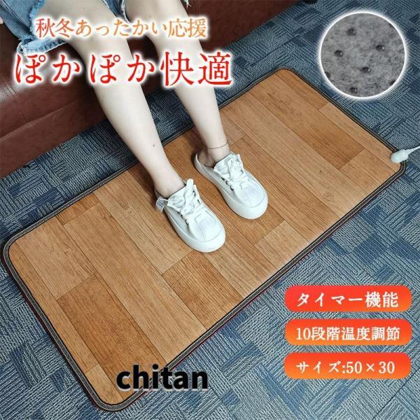 ホットマット 一人用 電気マット 一人用 電気ホットマット ミニ 50×30cm ホットカーペット ミニ 電気床暖 あんか シングル 新生活【商品説明】10段階温度調節＆タイマー機能付きのフローリング調ホットカーペット♪フローリングタイプだ...