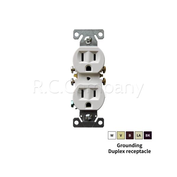 【商品コード：REL-2】アメリカ　EATON社　アース付コンセント(ホワイト・ベージュ・ダークブラウン・ライトアーモンド・ブラック)PSE適合検査合格品（最終工程・検査は日本国内）【仕様】15A 125V【備考】・アース付のためアース配線...