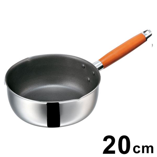 【発売日：2026年02月03日】【商品説明】内面はフッ素樹脂加工で、ステンレスとアルミの2層クラッドだから、電磁調理器にも最適です【商品情報】■サイズ内径200mm×高さ80mm 満水容量：2.4L■材質本体：アルミ1.3mm+ステンレス...