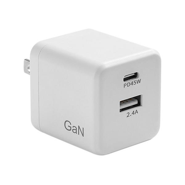 【発売日：2024年12月11日】高出力でコンパクト!45W対応、GaN搭載USB充電アダプター商品説明●GaN(窒化ガリウム)使用、最大出力45WのType-A、Type-C(PD対応)のUSB充電アダプターです。●GaN(窒化ガリウム)...