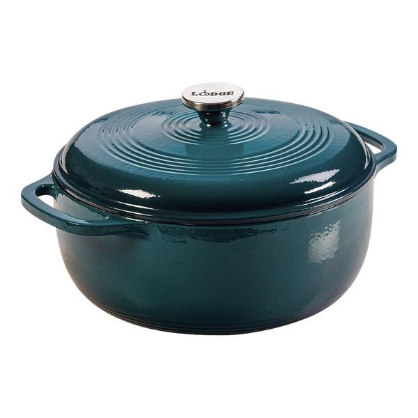【発売日：2017年11月08日】ロッジ エナメルダッチオーブン 6クォート ラグーン [AEN0311]ＪＡＮコード：0075536463025本来の重厚な鋳鉄の鍋にエナメルコーティング(2層ガラスコーティング)を施したエナメルダッチオー...