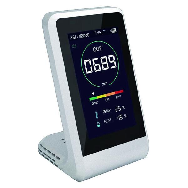 【発売日：2021年07月20日】●サイズ本体：約幅7.2×奥行4.2×高さ9.3cm●重さ約200g●素材ABS●仕様CO2濃度測定範囲：400〜5000ppm、入力充電：DC5V、待機時間：約100時間、温度測定範囲：-10〜60℃(±...