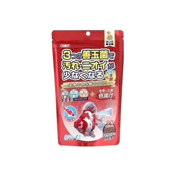 【発売日：2017年05月02日】【商品詳細】納豆菌・乳酸菌・酵母菌が金魚の腸内で善玉菌を活性化させ、腸内細菌のバランスを整え、カロチノイド豊富なスピルリナを配合し、金魚の色を鮮やかにする色揚げ用栄養フードです。【原材料】フィッシュミール、...