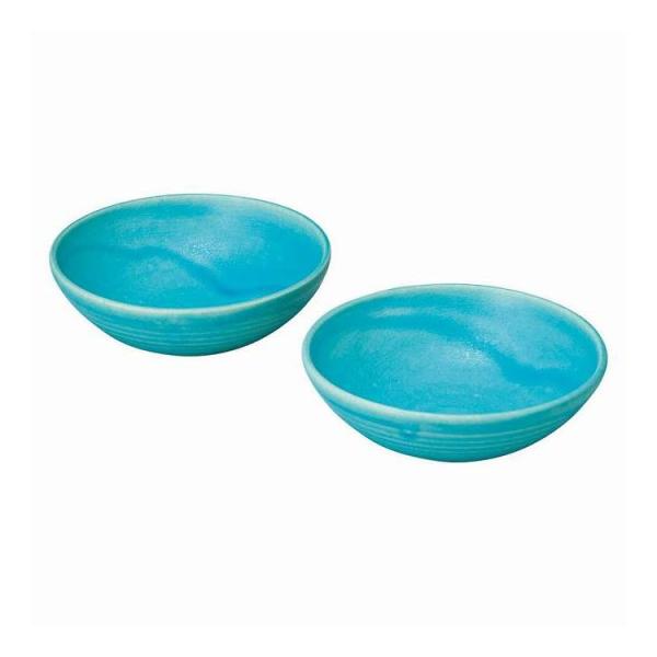 【発売日：2025年12月25日】【商品詳細】あでやかなトルコブルーの器。琵琶湖の色をモチーフに作成しました。窯の場所やその時の土の性質、季節などでひとつひとつ表情が異なる味わいがある一品です。内容:小鉢（約φ145×45mm）×2原産国:日本