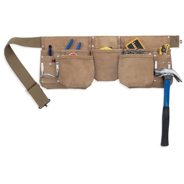 【発売日：2018年01月24日】【商品詳細】●サイズ(mm)：W550ｘH270●材質：スプリットレザー●重量(g)：1132.5●丈夫な革製の5つのポケット(大ｘ2、小ｘ3)は間口が広く、使いやすい。●センターポケットはテープやその他工...