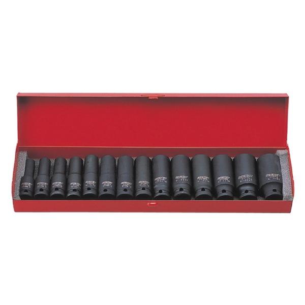 【発売日：2018年01月24日】【商品詳細】●差込角(”SQ)：1/2●ケース付き。ディープインパクトソケット：10・11・12・13・14・15・16・17・19・21・22・24・26・27mm(23260・23261・23262・2...