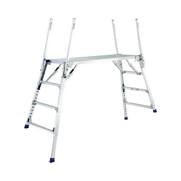 【発売日：2022年06月17日】【商品詳細】●現場のニーズに対応した500mm幅のアルミ製足場台です。●開き止めユニットにロック機構を装備しました。●仮設工業会認定合格品のタフな業務用足場台です。●最大使用質量(kg)：150●天板高さ(...