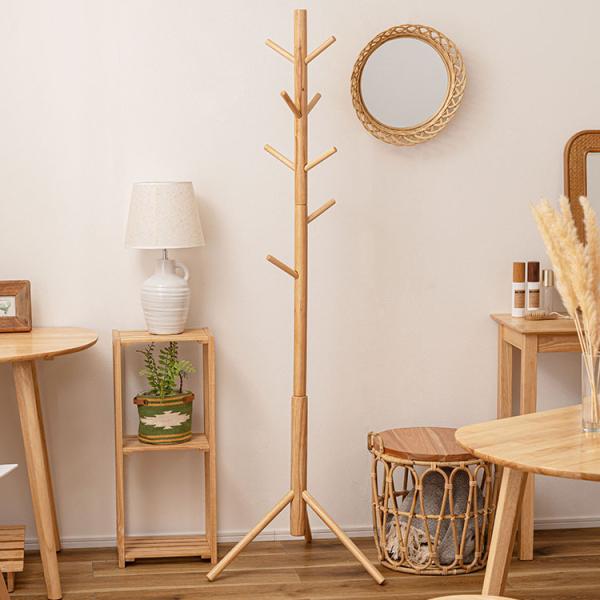 【発売日：2024年01月10日】■商品サイズ幅50×奥行50×高さ172cm■素材天然木(ラバーウッド) ラッカー塗装■重量2kg■生産国ベトナム■特徴天然木のぬくもりを感じる北欧風デザインの「helppo」シリーズより、あると嬉しい収納...