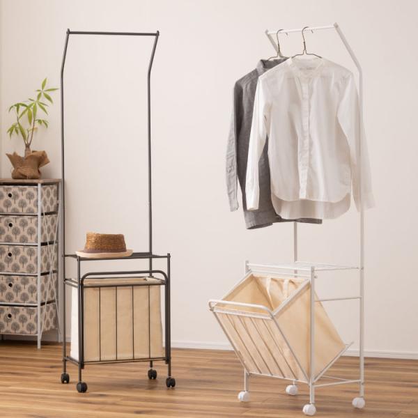 【発売日：2024年01月10日】■商品サイズ幅44×奥行30.5×高さ163cm■素材スチール(粉体塗装) ポリエステル コットン■重量4kg■生産国中国■特徴掛ける・収納するが同時にかなうシンプルなランドリーハンガー。バスケットは開閉式...