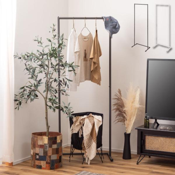 【発売日：2024年01月10日】■商品サイズ幅61×奥行36×高さ162cm■素材スチール(粉体塗装)■重量3kg■生産国中国■特徴シンプルで無駄のないデザインのスチール製ハンガーラック。お部屋の雰囲気を選ばず、シャープでスッキリとしたデ...