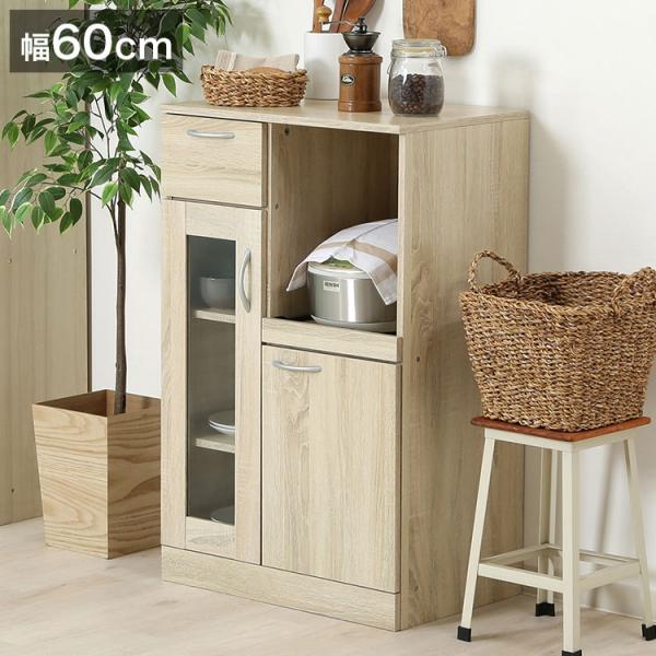 【発売日：2022年11月24日】■商品サイズ幅60×奥行39.8×高さ95cm■素材表面材：プリント紙化粧繊維板 構造部材：ガラス（扉部）／プラスティック（取っ手）■生産国マレーシア■特徴清潔感もあり他のインテリアにも馴染みやすいホワイト...