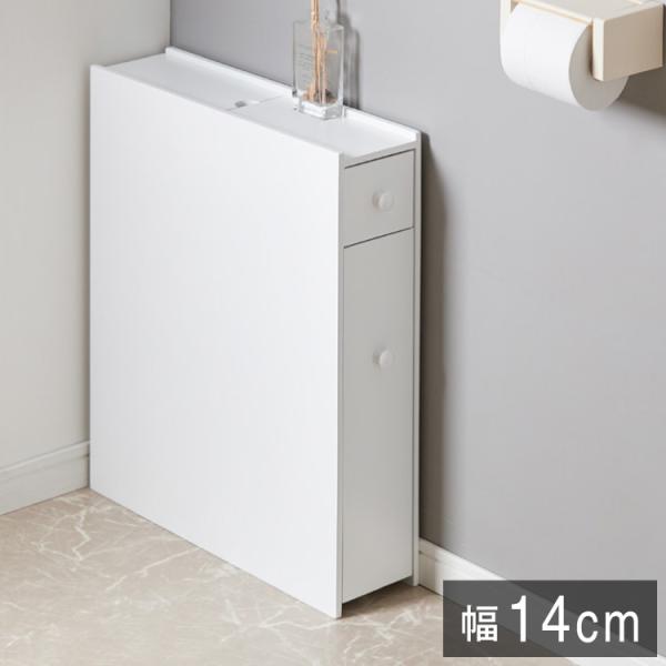 【発売日：2021年03月04日】【商品説明】狭いトイレでも置ける、幅14cmの省スペーストイレラック。ペーパーロールを最大12個収納可能。スリムなのにペーパーロールや掃除用品をたっぷり収納。取っ手のみ取り付けの完成品で、届いたその日からお...