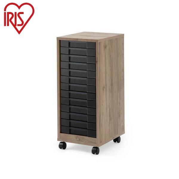 【発売日：2023年10月11日】【商品説明】■ウッド調のオフィスや家庭のインテリアにも良く合う木製のフロアケースです。■デスク横での使用に最適な高さの浅型13段タイプです。■キャスターが付いているので移動にとても便利です。スペックキャスタ...