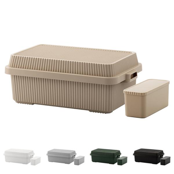 【発売日：2023年06月01日】■商品仕様品名like-itスタックアップコンテナー53インナーボックスセットサイズコンテナー：約幅707×奥行き422×高さ268mmインナーボックス：約幅362×奥行き148×高さ152mm重量コンテナ...