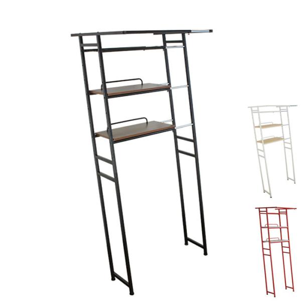 【発売日：2023年11月13日】【商品名】立掛け洗濯機ラック【サイズ】幅60〜80×奥行64×高さ182cm【材質】スチール、粉体塗装、MDF(メラミン化粧貼り)【生産国】中国【商品詳細】斜めに立て掛けるランドリーラック。ラック背面は空洞...