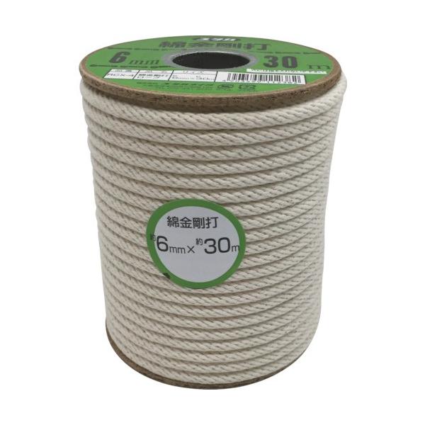 【発売日：2018年04月16日】【商品詳細】●天然繊維なので、熱や摩擦に強いロープです。●水中や土中で腐食し土に還ります。●農園芸、祭礼用、各種結束など。●色：白●線径(mm)：6●長さ(m)：30●包装形態：ボビン巻●3つ打●綿原産国日...