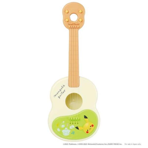 【発売日：2026年02月19日】ピカチュウたちとはじめての楽器遊び！ギターはどんな音がするかな？ぽこっと浮き出たピカチュウのレリーフと、モンポケシリーズのおしゃれなカラーが可愛らしいギターです。■サイズ(mm)25×52×6