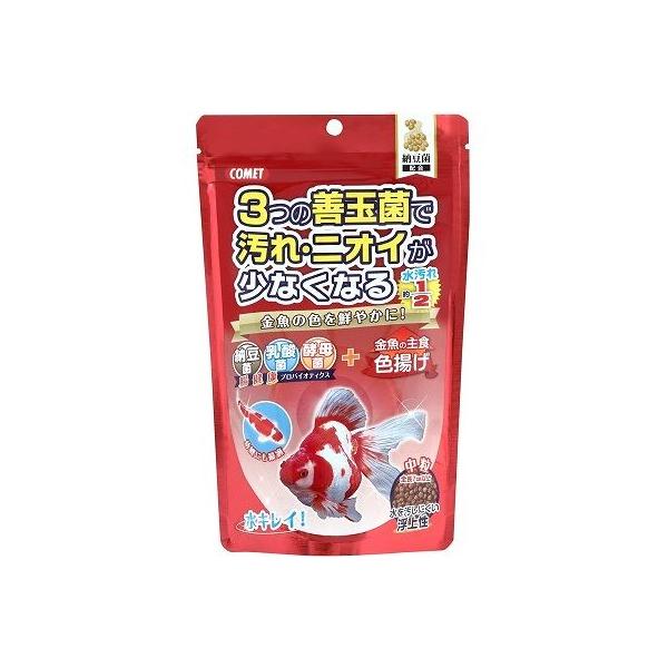 【発売日：2017年05月02日】【商品詳細】納豆菌・乳酸菌・酵母菌が金魚の腸内で善玉菌を活性化させ、腸内細菌のバランスを整え、カロチノイド豊富なスピルリナを配合し、金魚の色を鮮やかにする色揚げ用栄養フードです。【原材料】フィッシュミール、...
