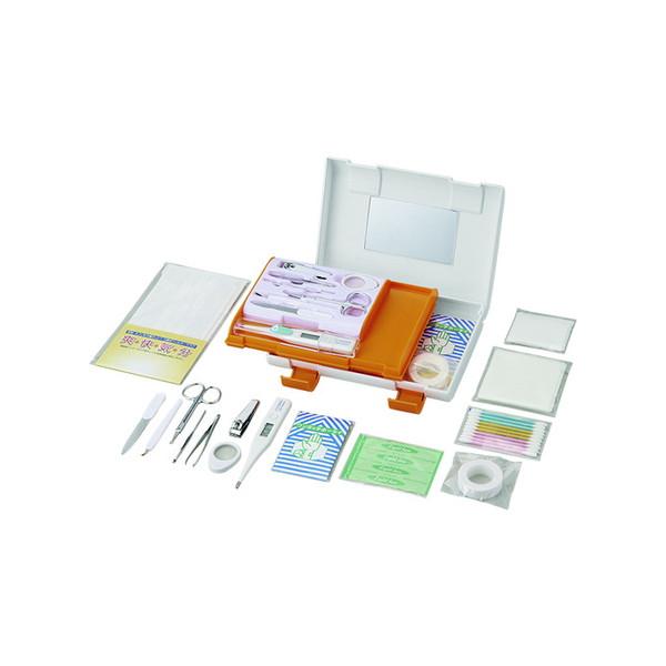 【発売日：2023年12月13日】【商品スペック】特長●鏡付きの専用ケースにデジタル体温計など15種類のアイテムが入った実用的な救急セットです。用途●防災対策に。仕様●幅(mm)：195●高さ(mm)：45●奥行(mm)：145仕様２材質／...