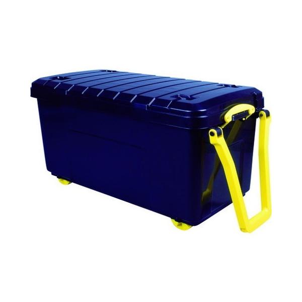 【発売日：2022年06月20日】【商品詳細】●非常に頑丈で壊れにくいイギリス製のキャスター付コンテナです。●ロック機構を備えたハンドルと移動に便利なロングハンドル付です。●フタをした状態で完璧なスタッキング（積み上げ）が可能です。●色：ブ...