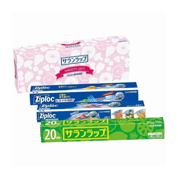 【発売日：2024年05月17日】【商品特徴】キッチン用品の実用的なギフト！【箱サイズ（cm）】31.9×11.5×5.3cm【現品サイズ・内容】サランラップ(30cm×20m)1本・ジップロックフリーザーバッグL(5枚入)・ジップロックイ...