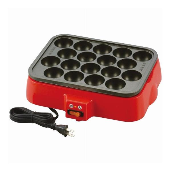 【発売日：2025年01月10日】【商品詳細】一度に18個のたこ焼きが出来ます。焼き面はクルクル回るフッ素塗装。穴径40mmの大きなたこ焼きが出来ます。 生産地:中国 現品サイズ・内容:27×22.5×8cm・本体:ポリプロピレン・プレート...