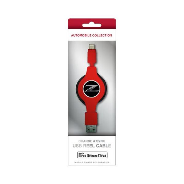 【発売日：2016年07月22日】【内容】FAIRLADY Z CHARGE &amp; SYNC USB REEL CABLE FOR IPHONE【仕様】●カラー:RED●仕様:Reel Cable length 90cm