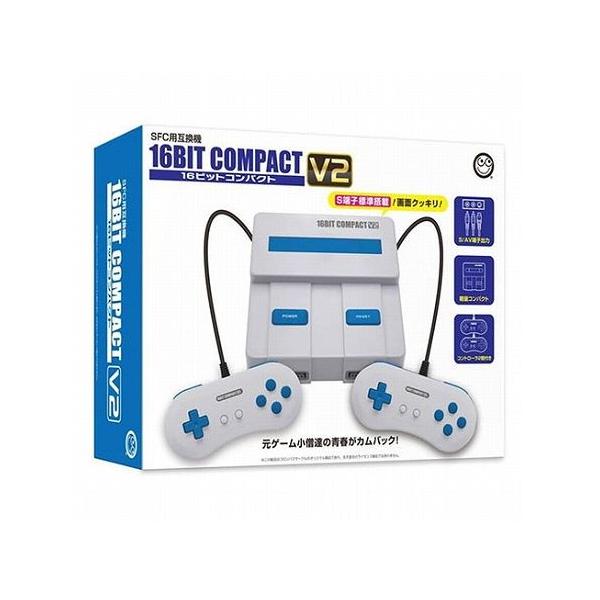 【発売日：2024年08月20日】16ビットコンパクトV2 SFC互換機■本製品「16ビットコンパクト V2」は、懐かしの名機「スーパーファミコン」のソフトが楽しめるSFC用互換機となります。。■ 本体・コントローラ2個、S+AV端子ケーブ...
