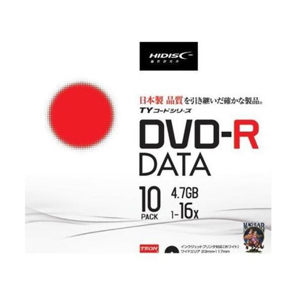 【発売日：2024年11月15日】DVD-R(データ用)特長HIDISCHIDISCDVD-Rデータ用高品質10枚入TYDR47JNP10SC仕様●容量:4.7GB●対応速度:16x●インクジェット(ワイド)・ホワイト●1枚5ミリPケース●...