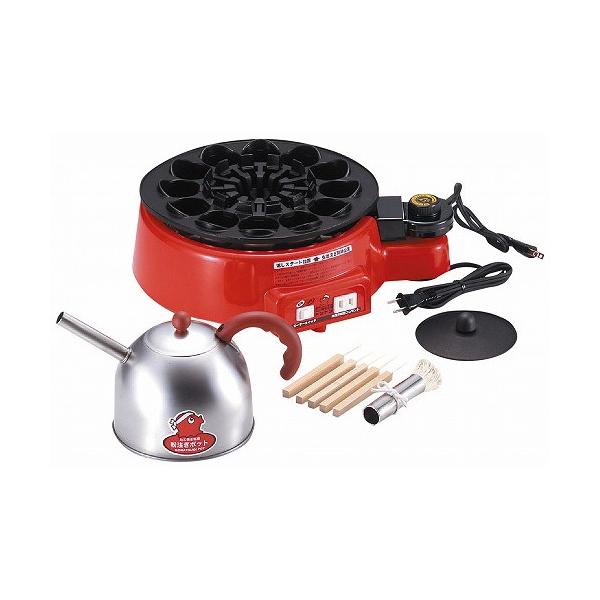 【発売日：2023年01月25日】■商品説明●電源コード：約1.4m●温度調節コード：約45cm●油引き、ピック、粉つぎポット●たこ焼きの生地をつぼの中に流し入れ、モータースイッチを入れれば自動返し運転で、まん丸タコ焼きのできあがりです。■...