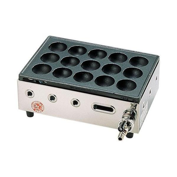 【発売日：2017年02月14日】山岡金属 高級たこ焼器 Y-03D（15穴） LPガス GTK551 JANコード 4969258203419●ガス種:LPガス●幅×奥行×高さ(mm):250×165×105●穴径(mm):38●重量(k...