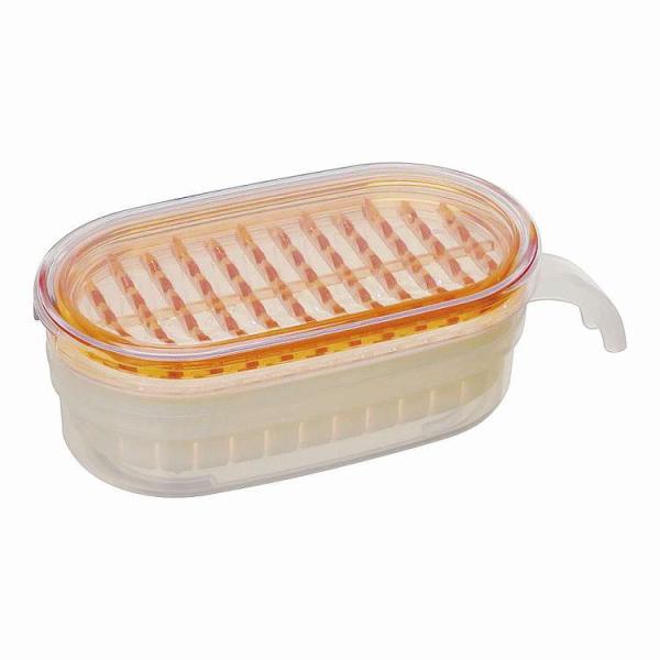 【発売日：2026年02月09日】●215×97×H70●材質:本体・スノコ/ポリプロピレンフタ・おろし・鬼おろし/AS樹脂●おろしながら余分な水分を水切りできます。●フタ付きで、冷蔵庫にそのまま保存できます。●底面にスベリ止めゴム付。