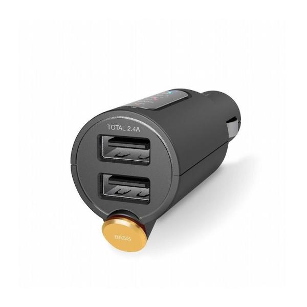 【発売日：2019年04月17日】特長：最大合計出力2.4Aでスマホやタブレットを充電できるUSBポート・2ポート付き。車の中でスマートフォンやタブレットの音楽などをワイヤレスで楽しめる、重低音モードを搭載したBluetooth(R)FMト...