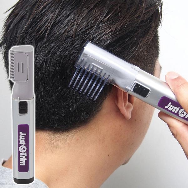 【発売日：2025年05月26日】自分でカットし散髪代を節約！耳まわりや見えにくい後頭部・襟足もとかすだけで均一にカット。クシのようにとかすだけ！大・小2種のアタッチメント後ろ髪も楽々、襟足にもヒゲ・腕毛・胸毛・すね毛どこでも使える電池式■...