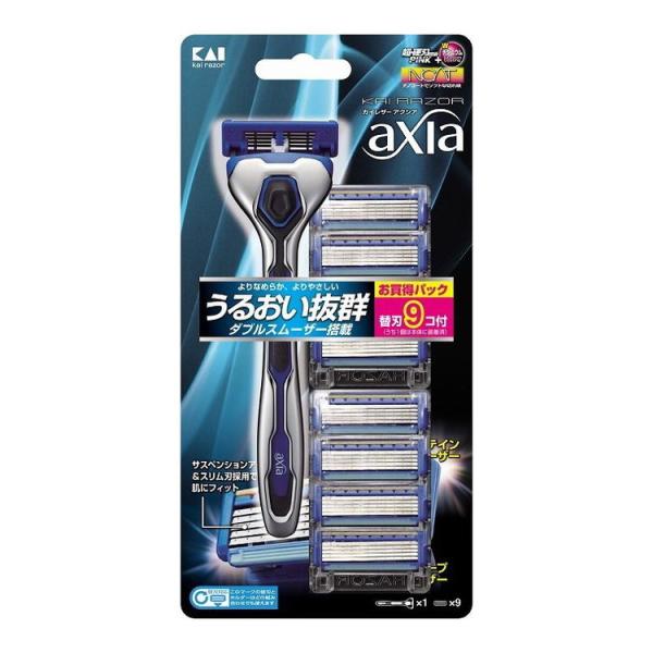 【発売日：2023年12月06日】こちらは4901331001932単品が4個セットの商品ページです。以下、単品説明文【単品商品説明】貝印は替刃がお得！！スムーザーにより、抜群の潤いを実現した「ＫＡＩＲＡＺＯＲ　ａｘｉａ」替刃９ヶ付バリュー...