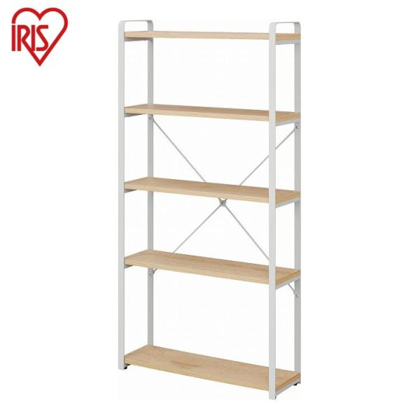 【発売日：2024年04月09日】【商品説明】お部屋を広く魅せる奥行きがスリムなラックです。金属部分はグレーでアクセントをプラスし、木目調の板はインテリアに馴染みあたたかな雰囲気を演出します。オープンタイプでディスプレイラックとして大活躍し...