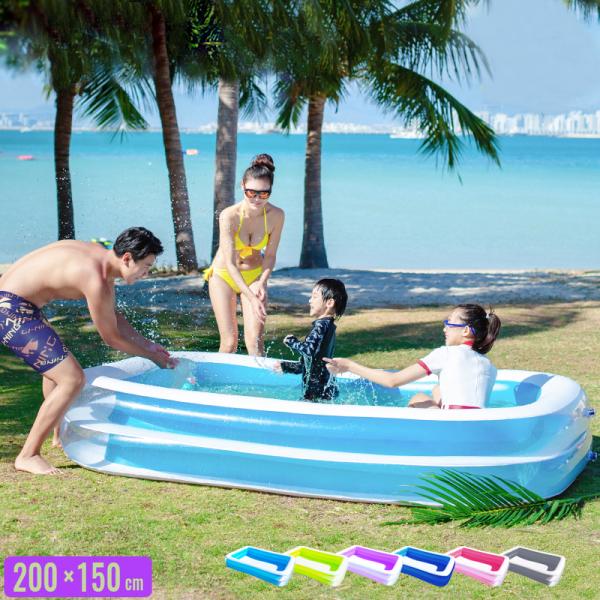 【発売日：2017年05月18日】●ビニールプール　ビッグサイズ【サイズ】（約）200×150×50cm※寸法許容範囲±5〜10cm【材質】PVC【重量】3.5kg【製品状態】完成品【生産国】中国【対象年齢】6歳以上空気を入れる量により、サ...