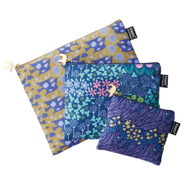 【発売日：2025年11月04日】3種類の北欧柄が楽しめるフラットポーチセット。使い方が選べる3サイズ展開。身の回りの小物などがスッキリ整理整頓できます。ファスナー開閉式。ポーチL（18×23cm）・ポーチM（14×18.5cm）・ポーチS...