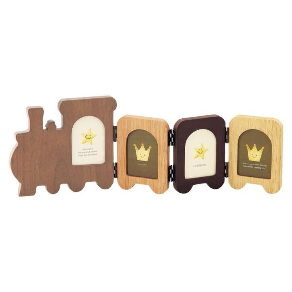 【発売日：2025年11月04日】木のあたたかさ、やさしさ、ぬくもりを伝える置き用の木製フォトフレーム。楽しい思い出をたくさん詰め込めます。ミニサイズ4枚収納。ラバー材1.2×40×13.9cm