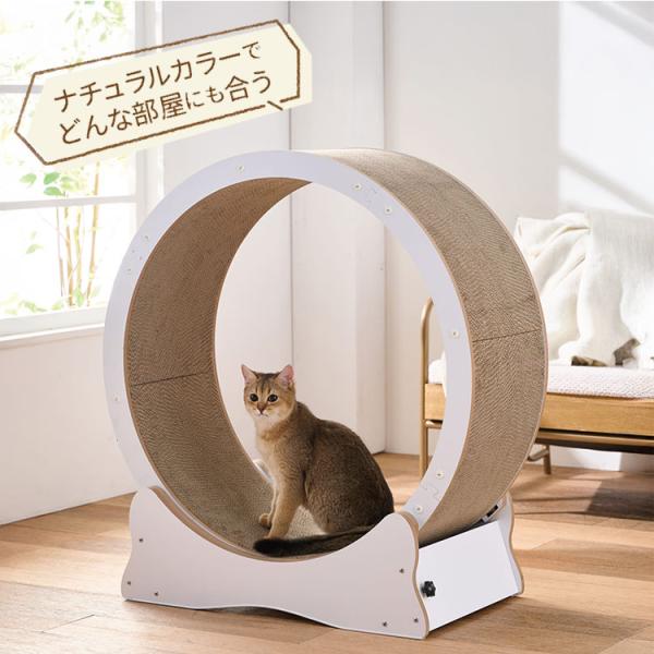 【発売日：2025年05月15日】【商品説明】猫ちゃんの運動不足に！色んなお部屋に合うシンプルなカラーリング。静音設計なので、リビングなどでも使用出来ます。夜間やお留守の時間でもストッパー付きなので安心。ホイール部分（ダンボールツメトギ部）...