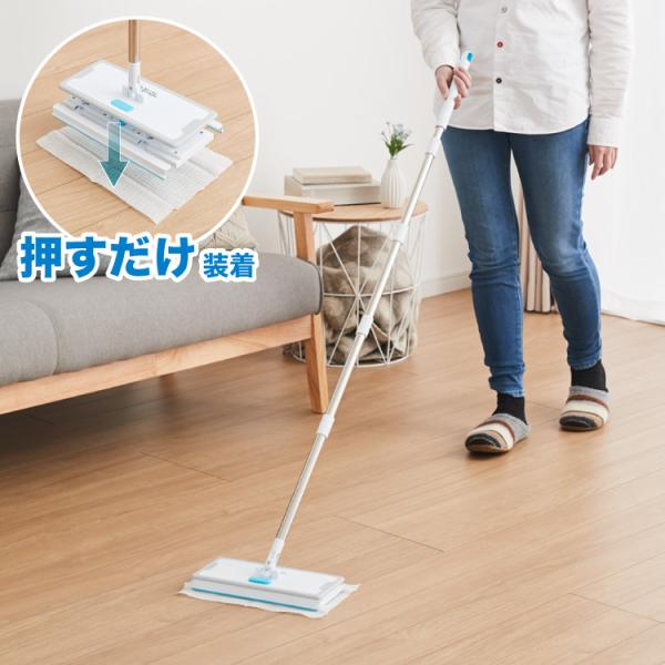 【発売日：2024年03月08日】■商品説明フローリングワイパーシートをワンプッシュで簡単に取り付けることができます。かがまないから膝や腰にやさしいワンプッシュでシートを簡単取付。汚れたシートは触れることなくボタンを押すだけでそのままゴミ箱...
