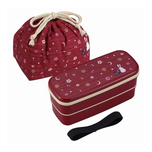 【発売日：2023年05月23日】【商品説明】●月とうさぎがデザインされた和柄のランチシリーズ。●巾着袋付きで持ち運びに便利。●カド部分が少なく洗いやすいS字の仕切付き。●防汚剤添加で油汚れが落ちやすく、洗いやすい！●食べ終わったら重ねてコ...