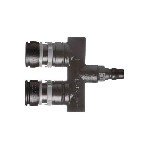 【発売日：2017年02月03日】【商品詳細】●ツインタイプは、1本の配管を2分岐に拡張する製品です。1つの流体供給源から2〜3つのエアツールを同時に使うために配管を分岐させたい時や、配管途中で回路を分岐させたい場合に大変便利です。●エンジ...