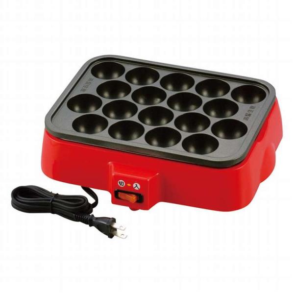 【発売日：2025年10月27日】【商品詳細】一度に18個のたこ焼きが出来ます。プレートが着脱式なのでお手入れ簡単。焼き面はクルクル回るフッ素塗装。穴径40mmの大きなたこ焼きが出来ます。ON・OFFが分るパイロットランプスイッチ。コードの...